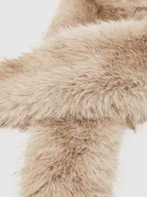 REISS Flora Faux-fur Collar - Neutral