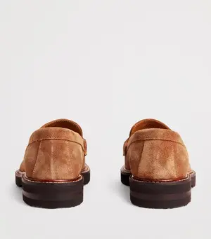 Eleventy Suede Embellished Loafers