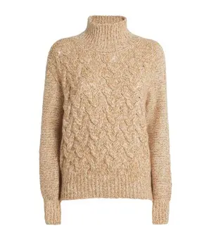 Eleventy Wool-blend Metallic Knitted Sweater
