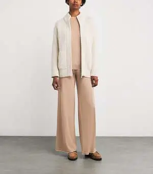 Eleventy Wool Drawstring Wide-leg Trousers