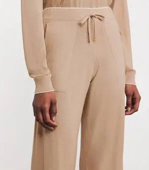 Eleventy Wool Drawstring Wide-leg Trousers