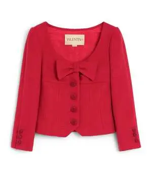Valentino Garavani Virgin Wool-blend Bow Blazer