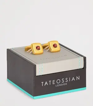 Tateossian Gold-plated And Garnet Graffiato Cufflinks