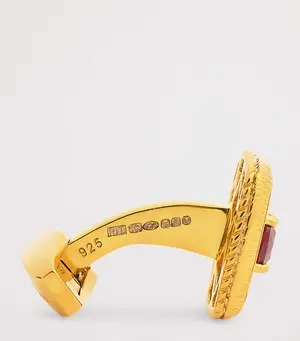 Tateossian Gold-plated And Garnet Graffiato Cufflinks