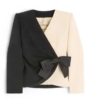 Valentino Garavani Virgin Wool Bow Blazer - Black