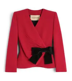 Valentino Garavani Virgin Wool Bow Blazer - Red