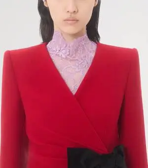 Valentino Garavani Virgin Wool Bow Blazer - Red