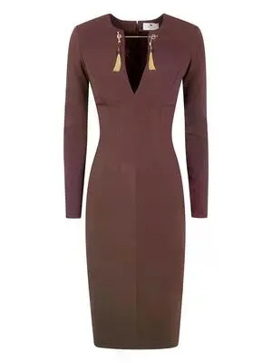 Elisabetta Franchi Tassel Detail Dress - Red