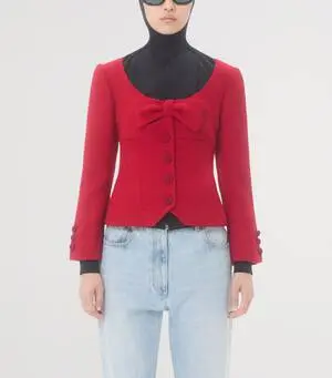 Valentino Garavani Virgin Wool-blend Bow Blazer