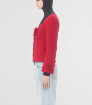 Valentino Garavani Virgin Wool-blend Bow Blazer