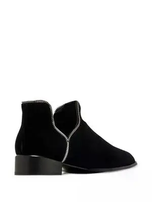 Senso Zip-detail Suede Boots - Black