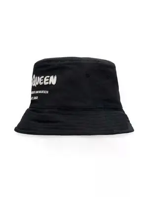 Alexander McQueen Graffiti Bucket Hat - Black