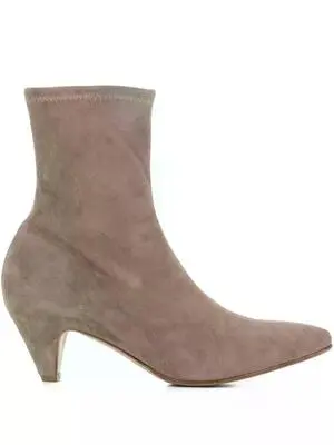 DEL CARLO Pointed Suede Boots - Brown
