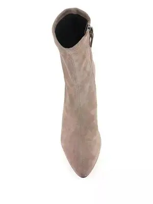 DEL CARLO Pointed Suede Boots - Brown