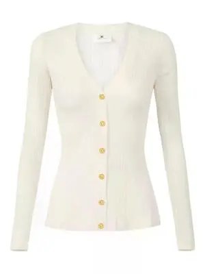 Elisabetta Franchi Ribbed Knit Long-sleeve Cardigan