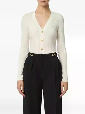 Elisabetta Franchi Ribbed Knit Long-sleeve Cardigan