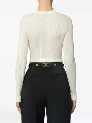 Elisabetta Franchi Ribbed Knit Long-sleeve Cardigan