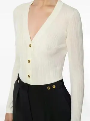 Elisabetta Franchi Ribbed Knit Long-sleeve Cardigan