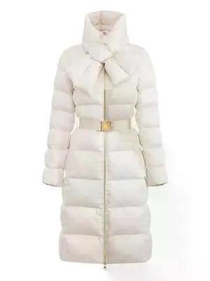 Elisabetta Franchi Jacquard Scarf-collar Down Coat