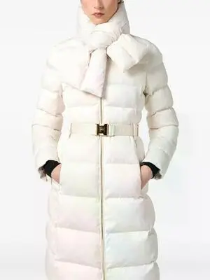 Elisabetta Franchi Jacquard Scarf-collar Down Coat