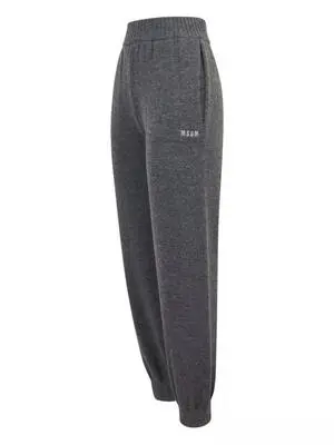 MSGM Elasticated-waist Wool Track Pants - Grey