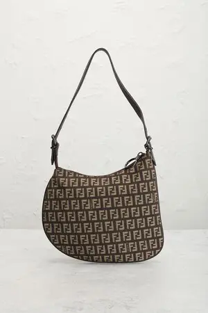 Fendi Zucchino Oyster Shoulder Bag