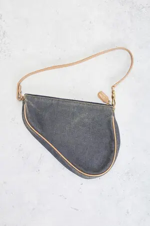 Dior Denim Saddle Pochette - Blue
