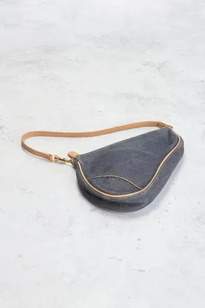 Dior Denim Saddle Pochette - Blue