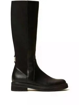 TWINSET Knee-high Boots With Elastic Back And Gold-tone Clasp