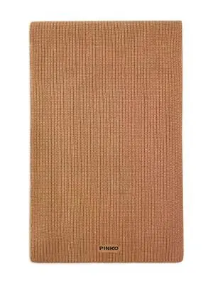 Pinko Slovenia Ribbed Label Scarf - Brown