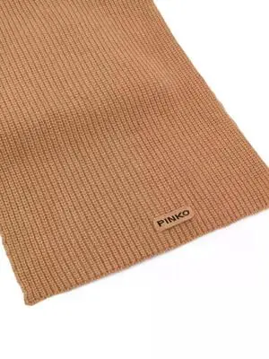 Pinko Slovenia Ribbed Label Scarf - Brown