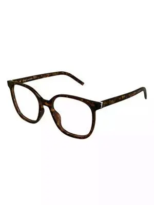 Saint Laurent Tortoiseshell Round Frame Glasses