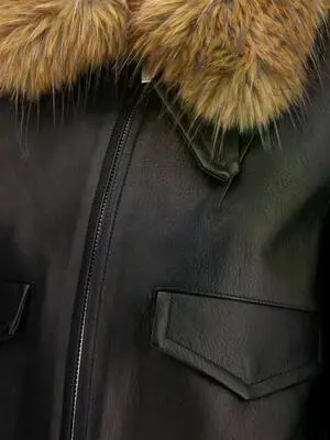 Sacai Plush-collar Leather Jacket