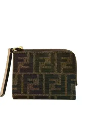 Fendi Ff-motif Zip Wallet - Brown