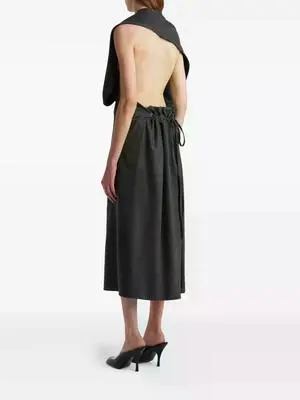 Khaite Draped Open-back Midi Dress