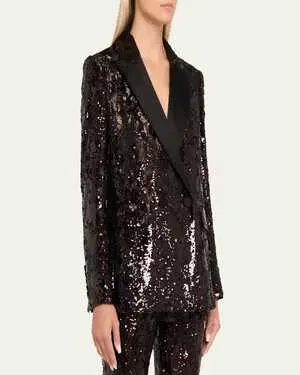 Veronica Beard Sevyn Sequined Jacket - Dark Currant