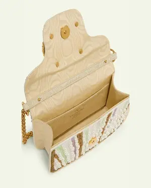 Valentino Garavani Loco Sequin-embroidered Moiré Shoulder Bag