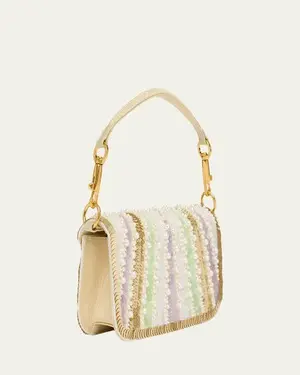 Valentino Garavani Loco Sequin-embroidered Moiré Shoulder Bag