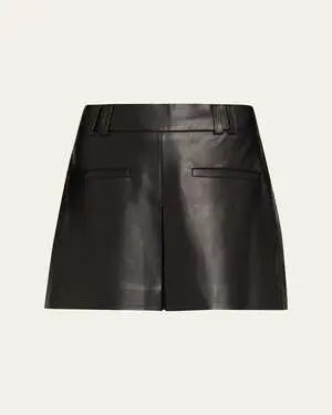 Veronica Beard Pavaline Vegan Leather Mini Skirt - Black