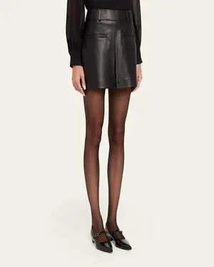 Veronica Beard Pavaline Vegan Leather Mini Skirt - Black