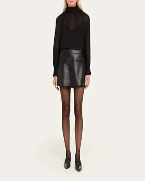 Veronica Beard Pavaline Vegan Leather Mini Skirt - Black