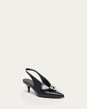 Proenza Schouler Dome Slash Leather Slingback Pumps