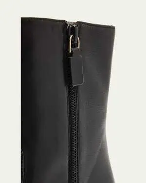 STUART WEITZMAN 50mm Stassi Leather Zip Booties - Black