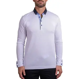 MACEOO Newton Ascension0010 Long Sleeve Button-down Polo - White