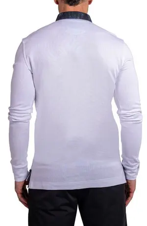 MACEOO Newton Ascension0010 Long Sleeve Button-down Polo - White