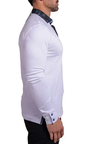 MACEOO Newton Ascension0010 Long Sleeve Button-down Polo - White