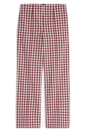 Boden Gingham Cotton-blend Straight-leg Pants