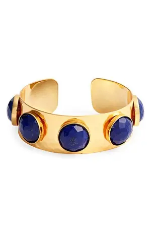 Nest Jewelry Lapis Hammered Cuff Bracelet - Blue