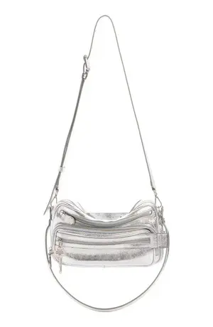 Acne Studios Camero Party Metallic Leather Shoulder Bag - Silver