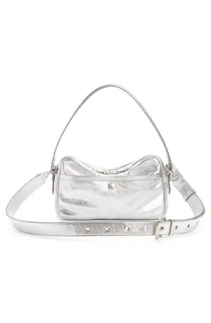 Acne Studios Camero Party Metallic Leather Shoulder Bag - Silver